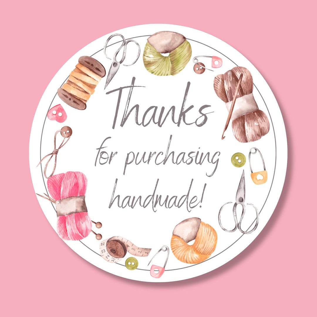 Thanks for Purchasing Handmade Sticker PNG, Customer Sticker, Printable ...