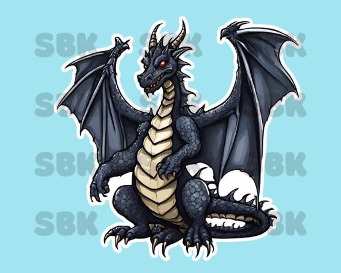 Gothic Dragon Collection Sticker PNG, Printable Sticker, Laptop Sticker ...