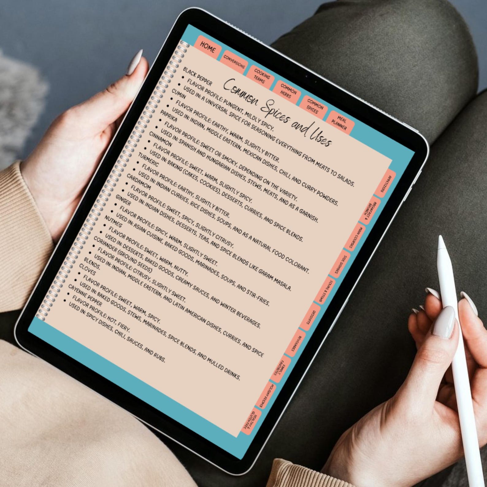 Digital Recipe Organizer, Digital Cookbook, Meal Planner, Goodnotes ...