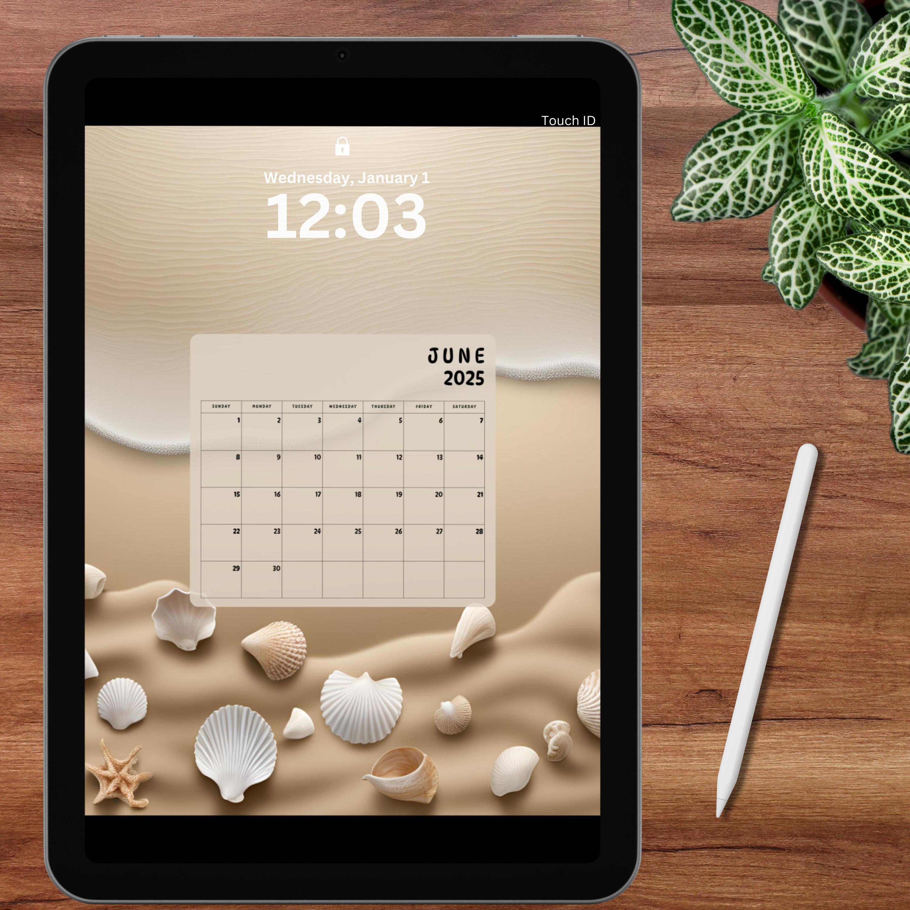 10.5 iPad Pro 2025 Monthly Calendar Wallpaper, Digital Wallpaper, iPad ...