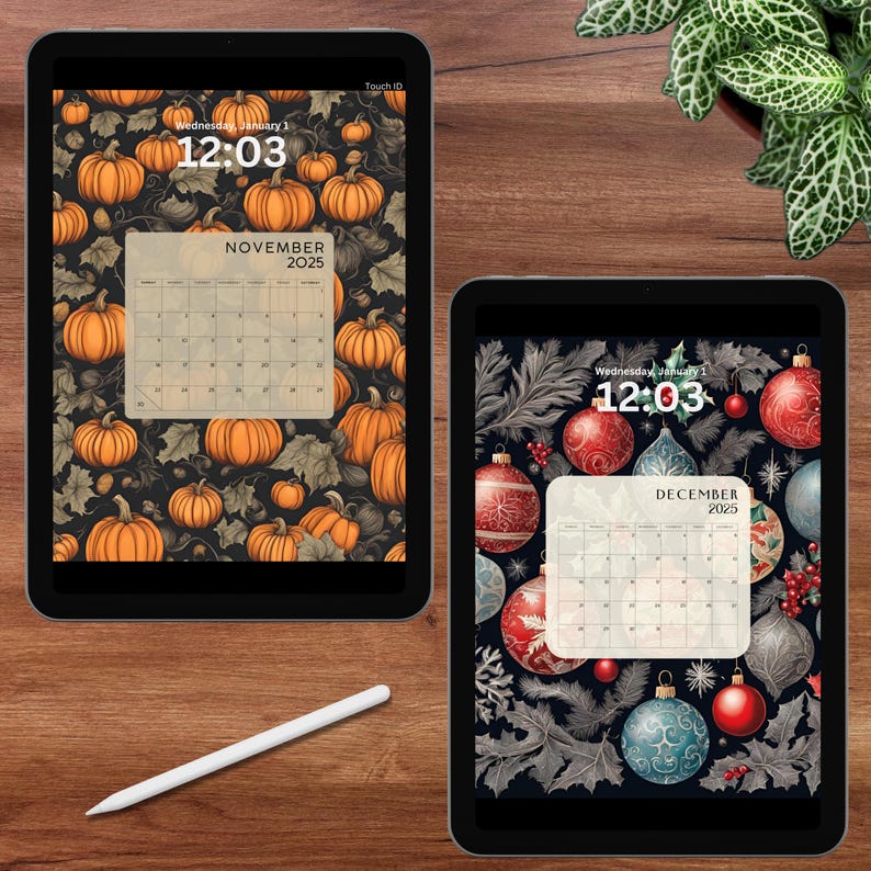 10.5 iPad Pro 2025 Monthly Calendar Wallpaper, Digital Wallpaper, iPad ...