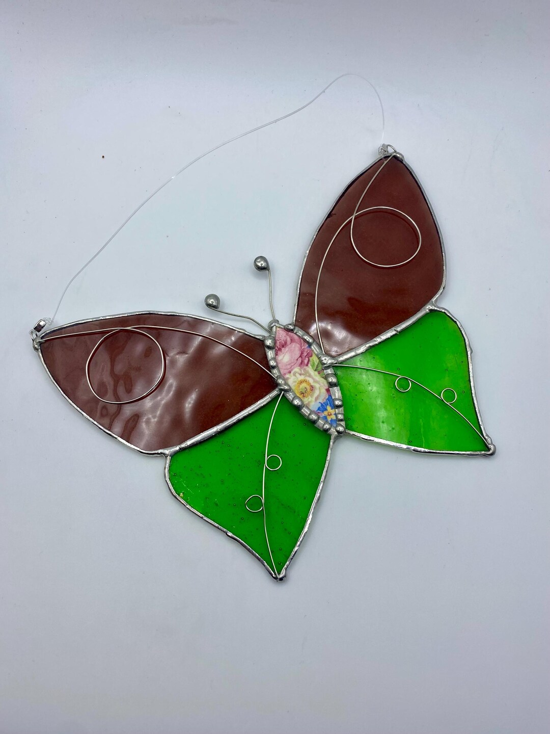 Stained Glass Broken China Butterfly Suncatcher - Etsy
