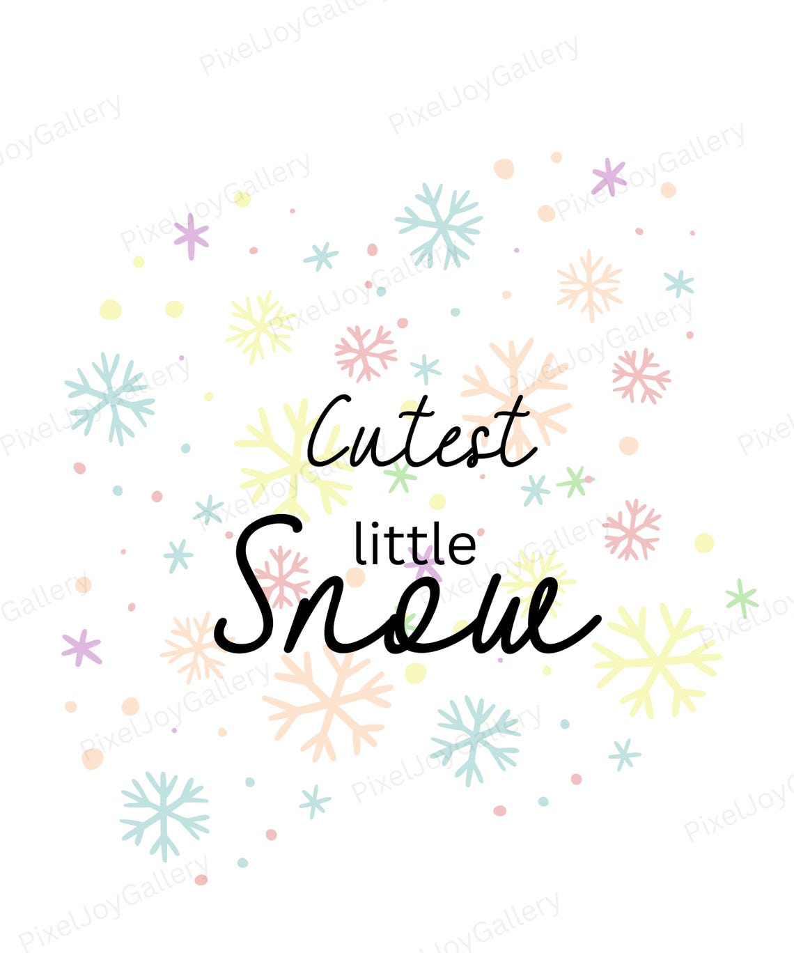 Soft Pastel Snowflakes PNG, Kids Winter Design (digital Download) - Etsy