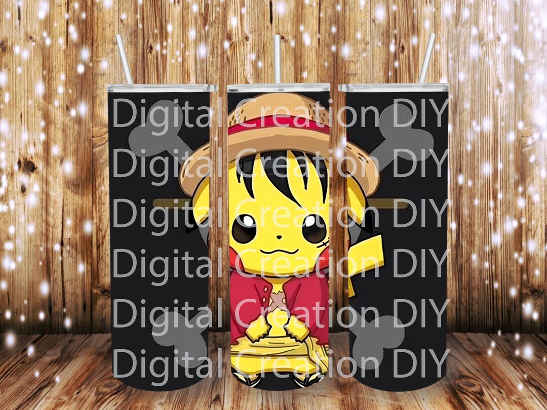 One Piece Pika Anime Digital Tumbler Wrap 20 Oz Straight - Etsy