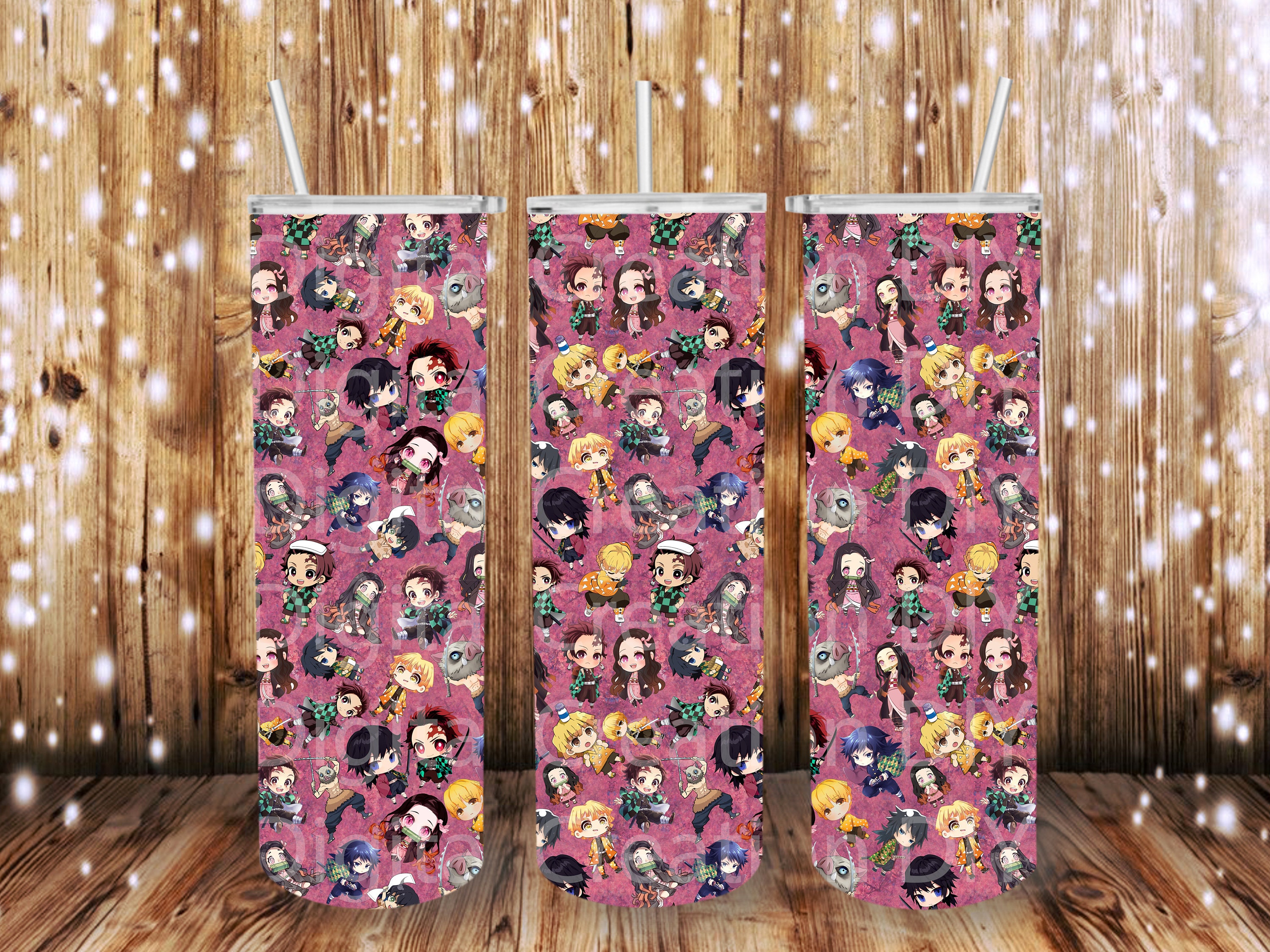 Anime Slayer Scatter Digital Tumbler Wrap 20 Oz Straight - Etsy