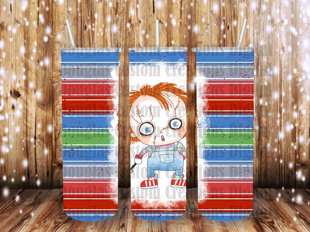 Chucky Kid Stripe Digital Tumbler Wrap 20 Oz Straight - Etsy