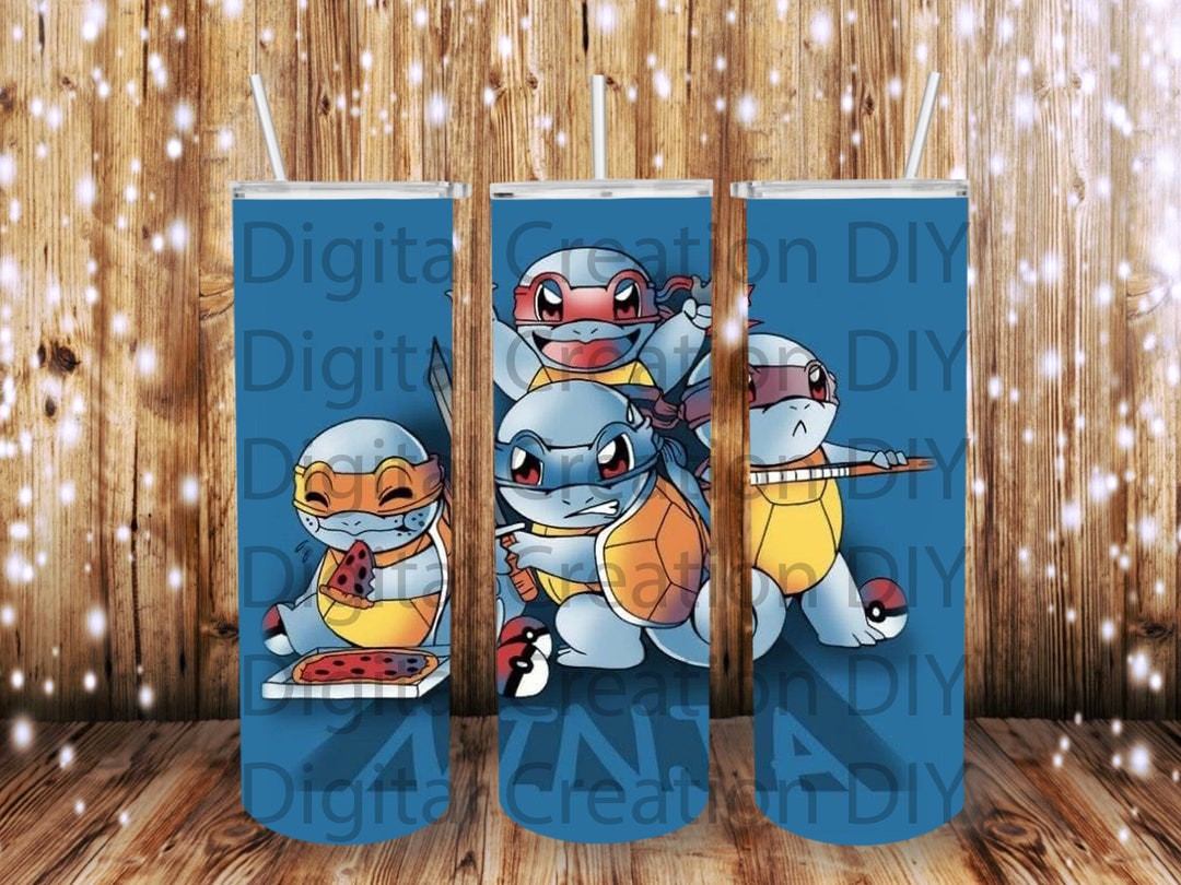 Blue Water Poke Ninja Turtle Digital Tumbler Wrap 20 Oz Straight - Etsy