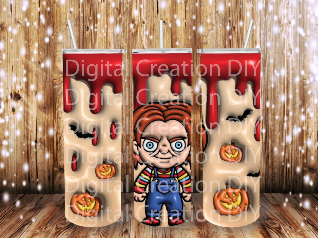 Puffy Chucky Digital Tumbler Wrap 20 Oz Straight - Etsy