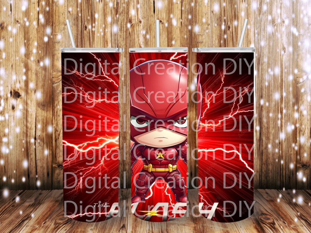 Flash Superhero Digital Tumbler Wrap 20 Oz Straight - Etsy
