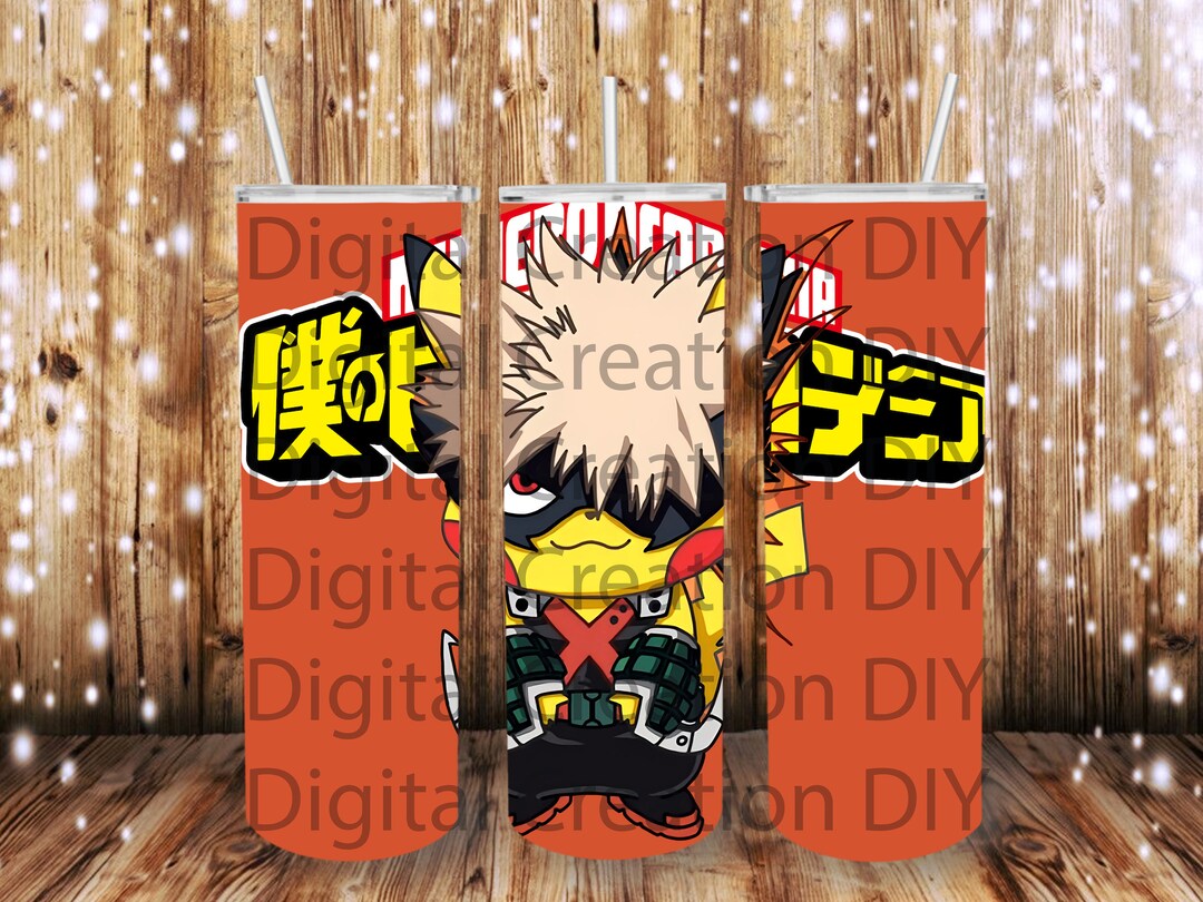 Granade Pika Anime Digital Tumbler Wrap 20 Oz Straight - Etsy