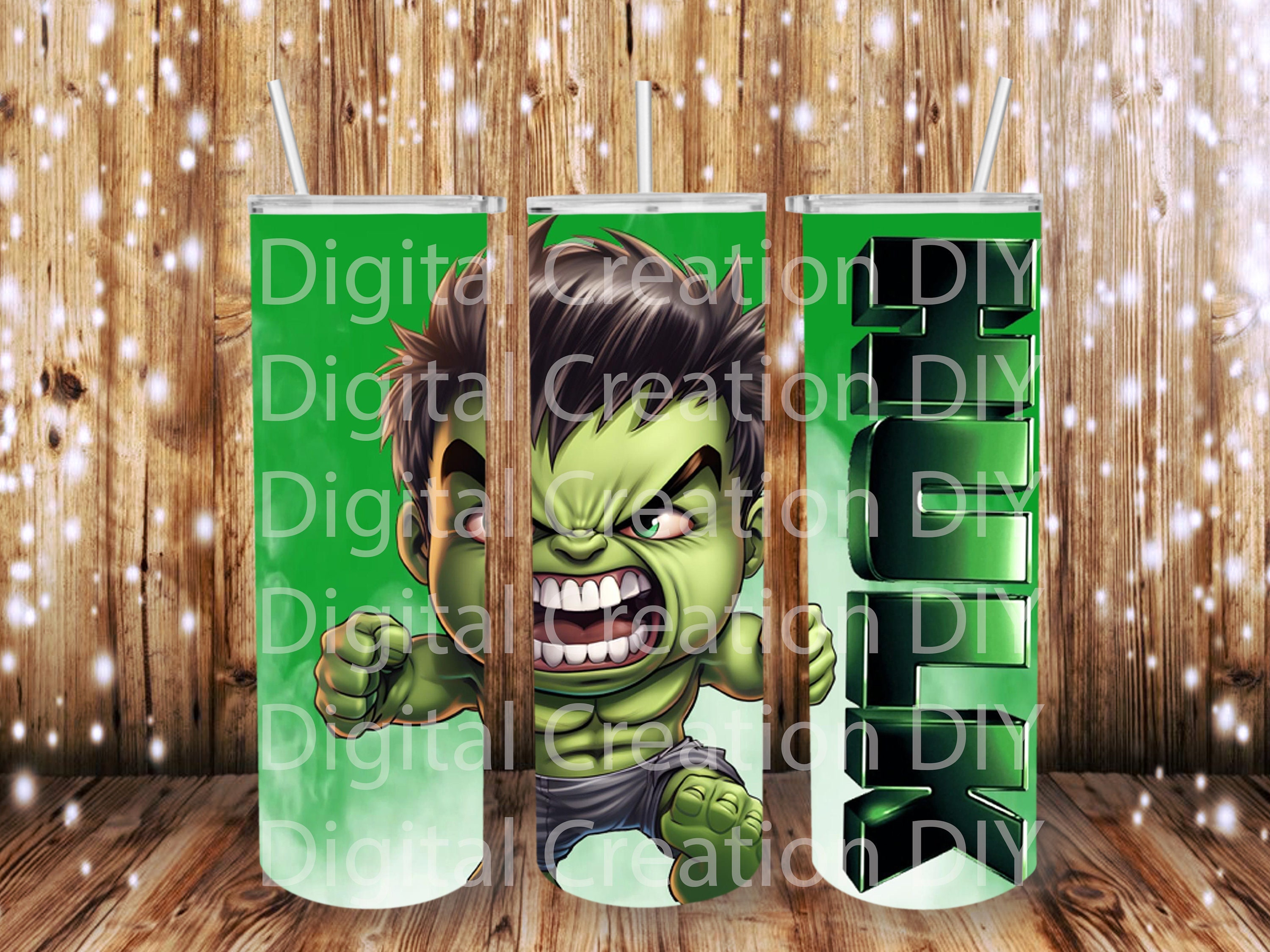 Hulk Superhero Digital Tumbler Wrap 20 Oz Straight - Etsy
