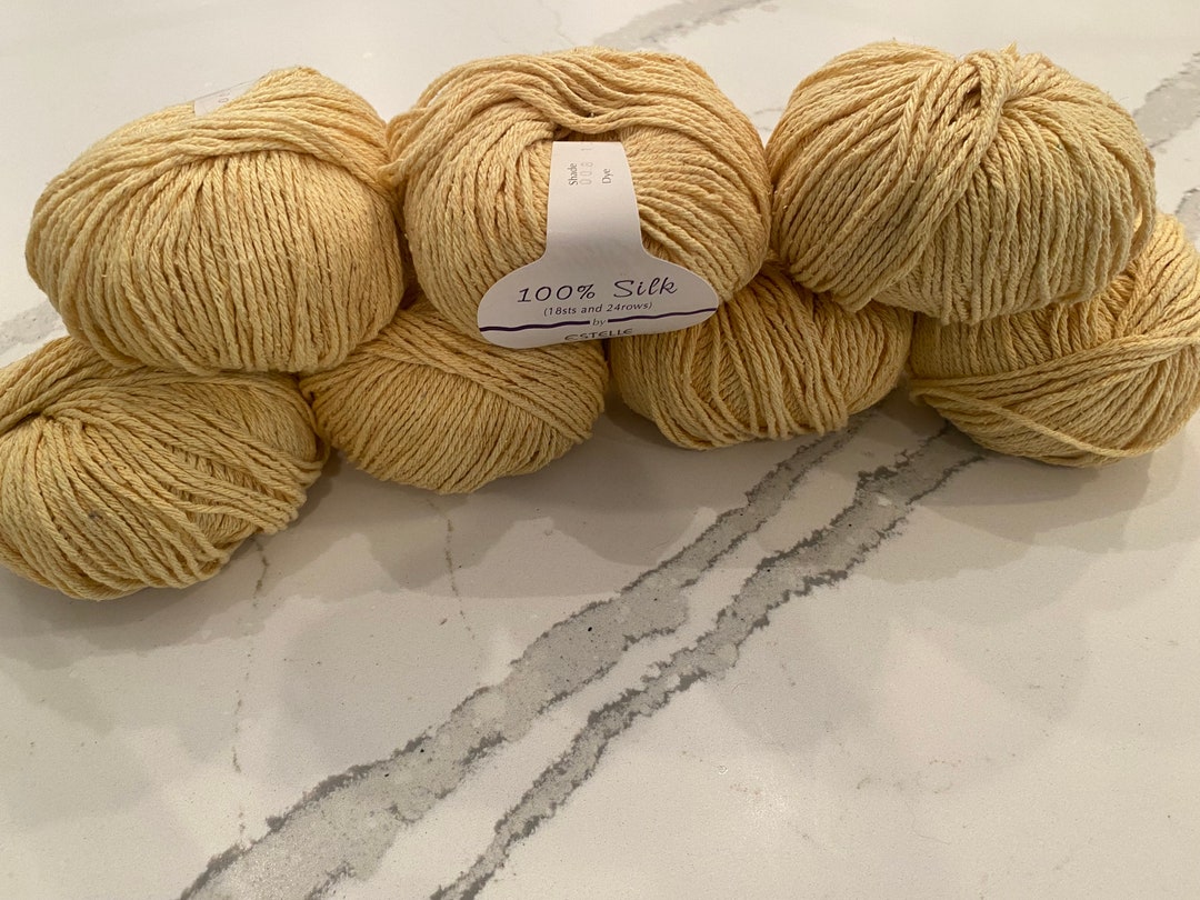 100% Silk by Estelle Light Yellow Yarn - Etsy