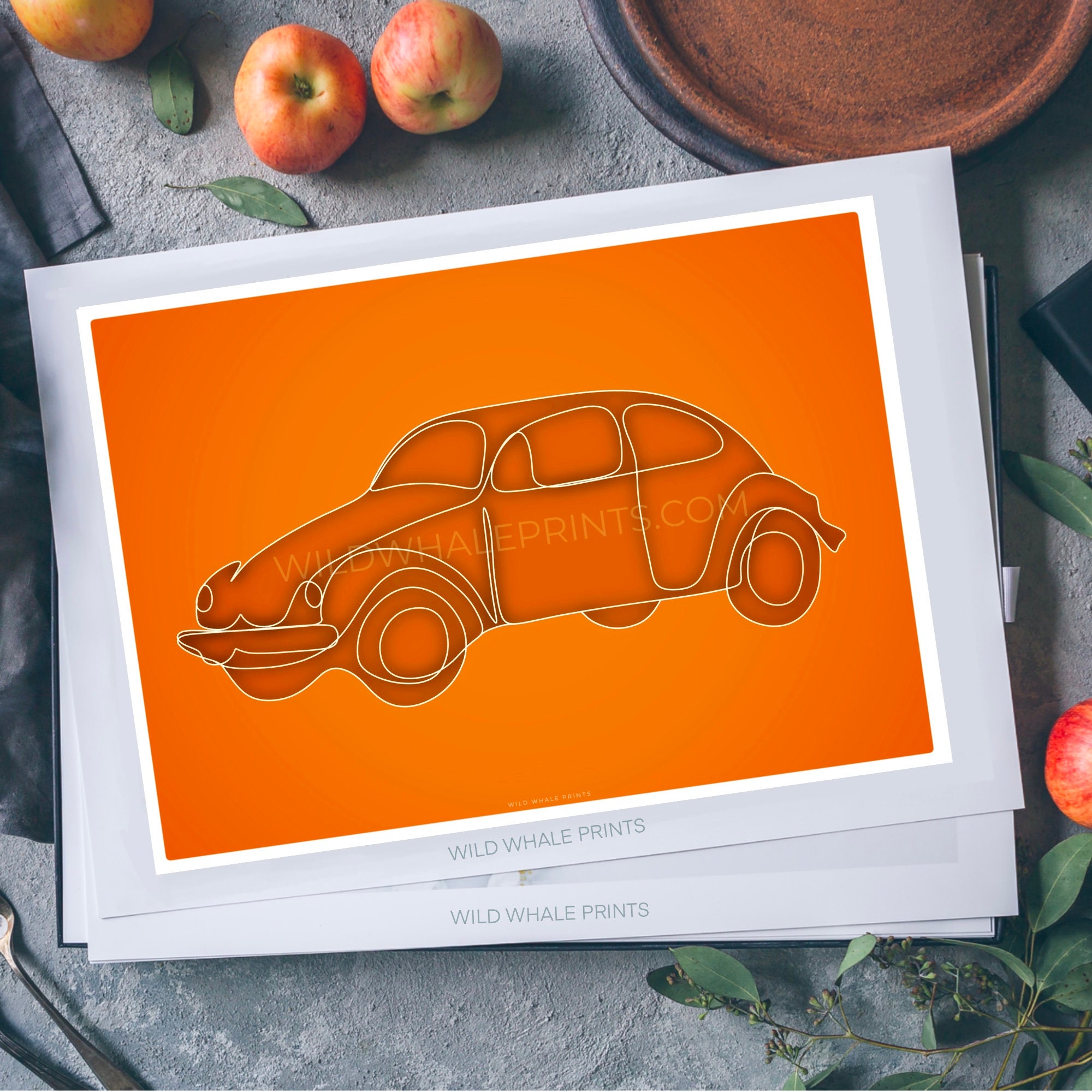 VW Beetle Car Poster Print, Digital Prints Poster Download, Printable ...