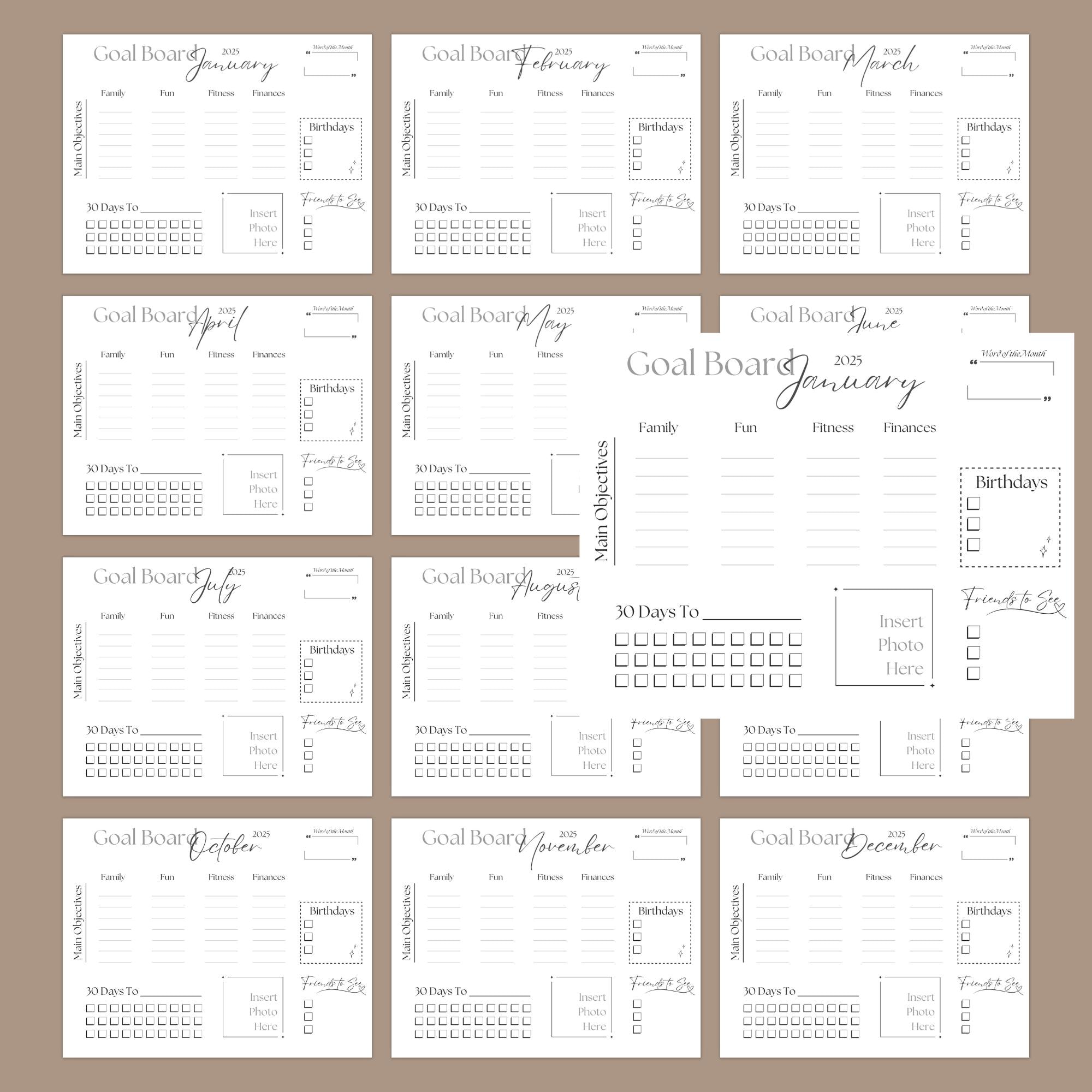 Vision Board | 2025 Goals | Goal Setting | Motivational Board | New ...