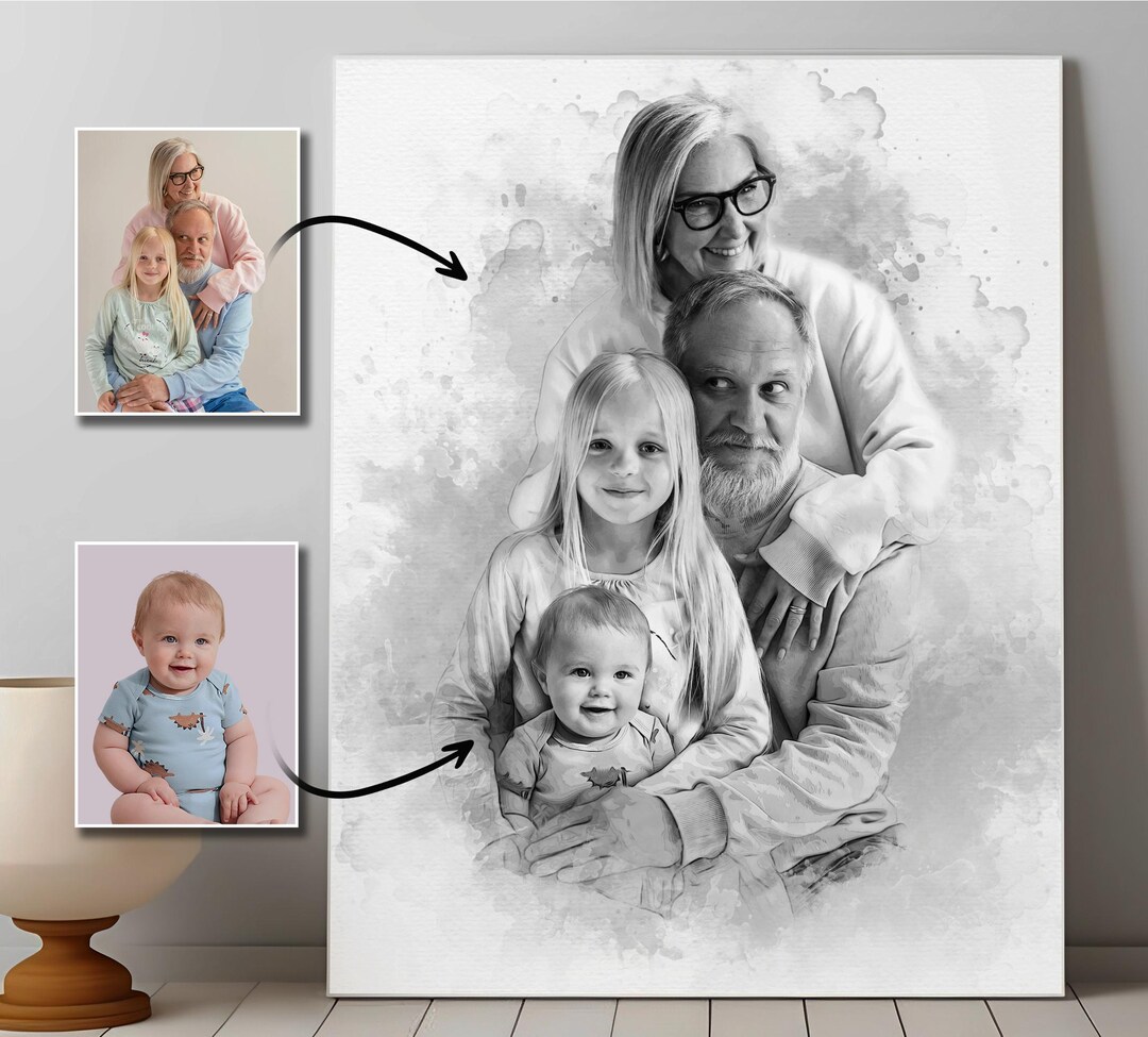 Custom Photo Portrait: Memorial Gift, Loss of Loved One (digital ...
