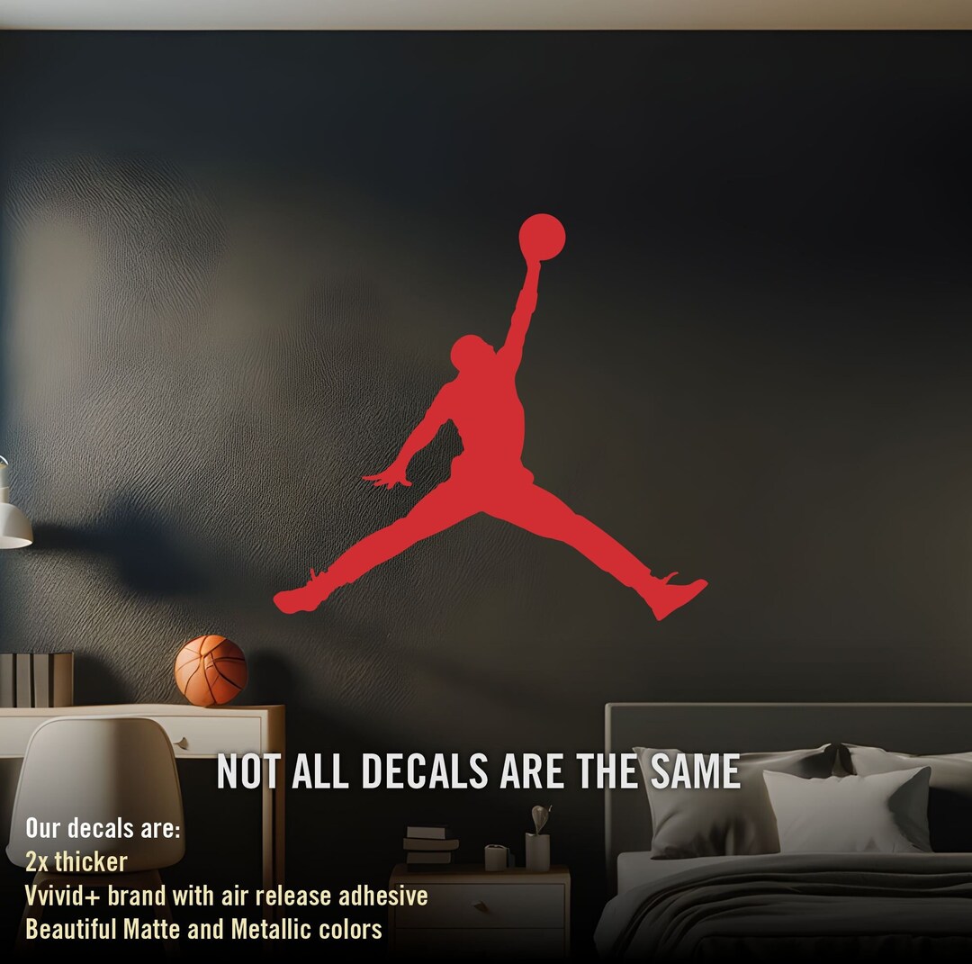 Jordan Wall Decal Jumpman Decal Sticker Basketball Wall Decal Jordan ...