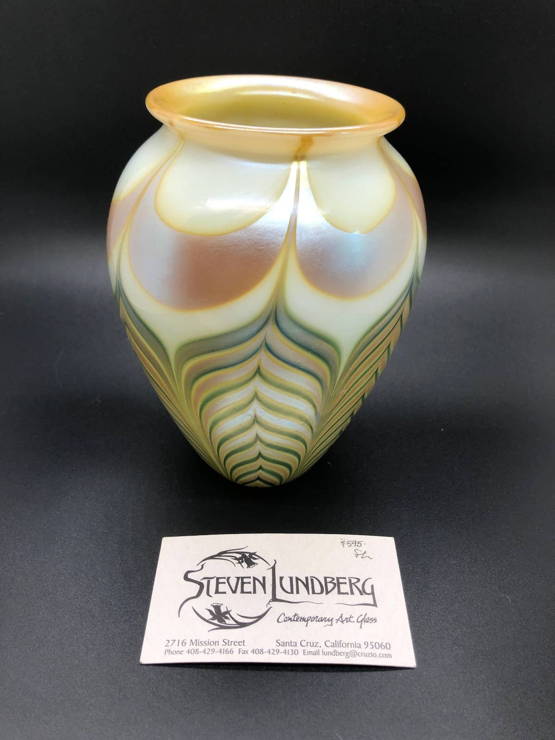 Vintage Steven Lundberg Art Glass Vase - Etsy