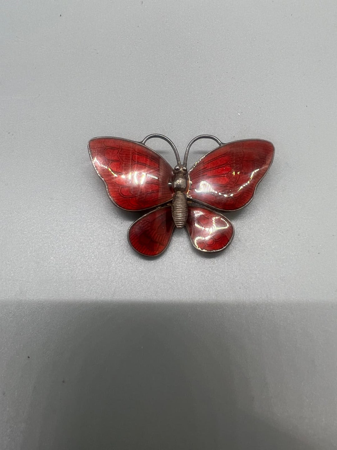 Vintage Volmer Bahner Norway Red Butterfly Sterling Silver Brooch - Etsy