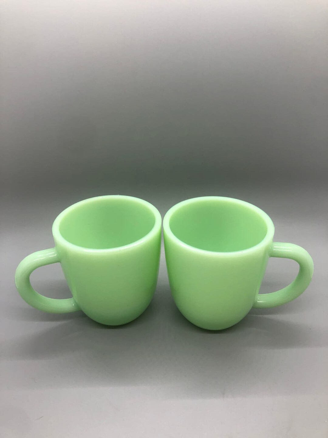 Pair of Vintage Jadeite Coffee Cups W/ Rare Rounded Bottom - Etsy