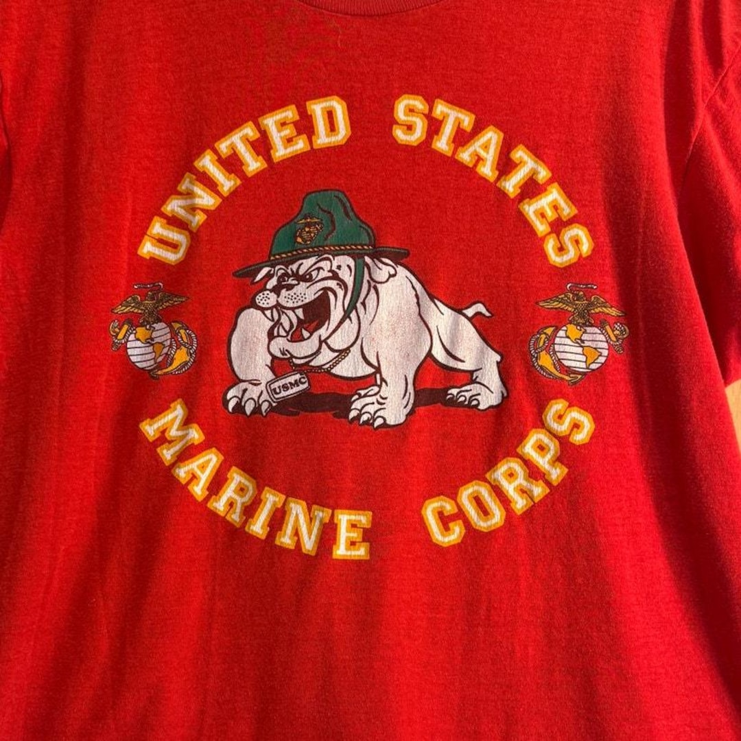Vintage 80s USMC Bulldog T-shirt - Etsy