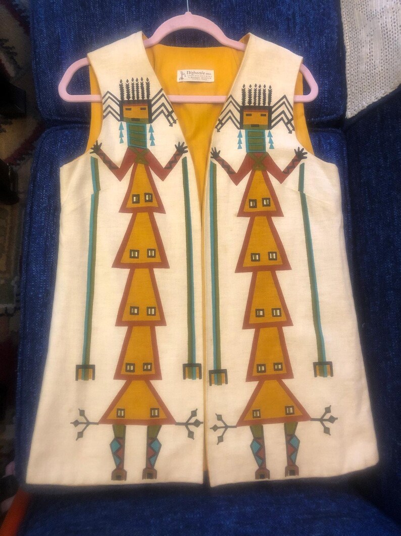 Nizhonie Vintage Native American Linen Vest - Etsy