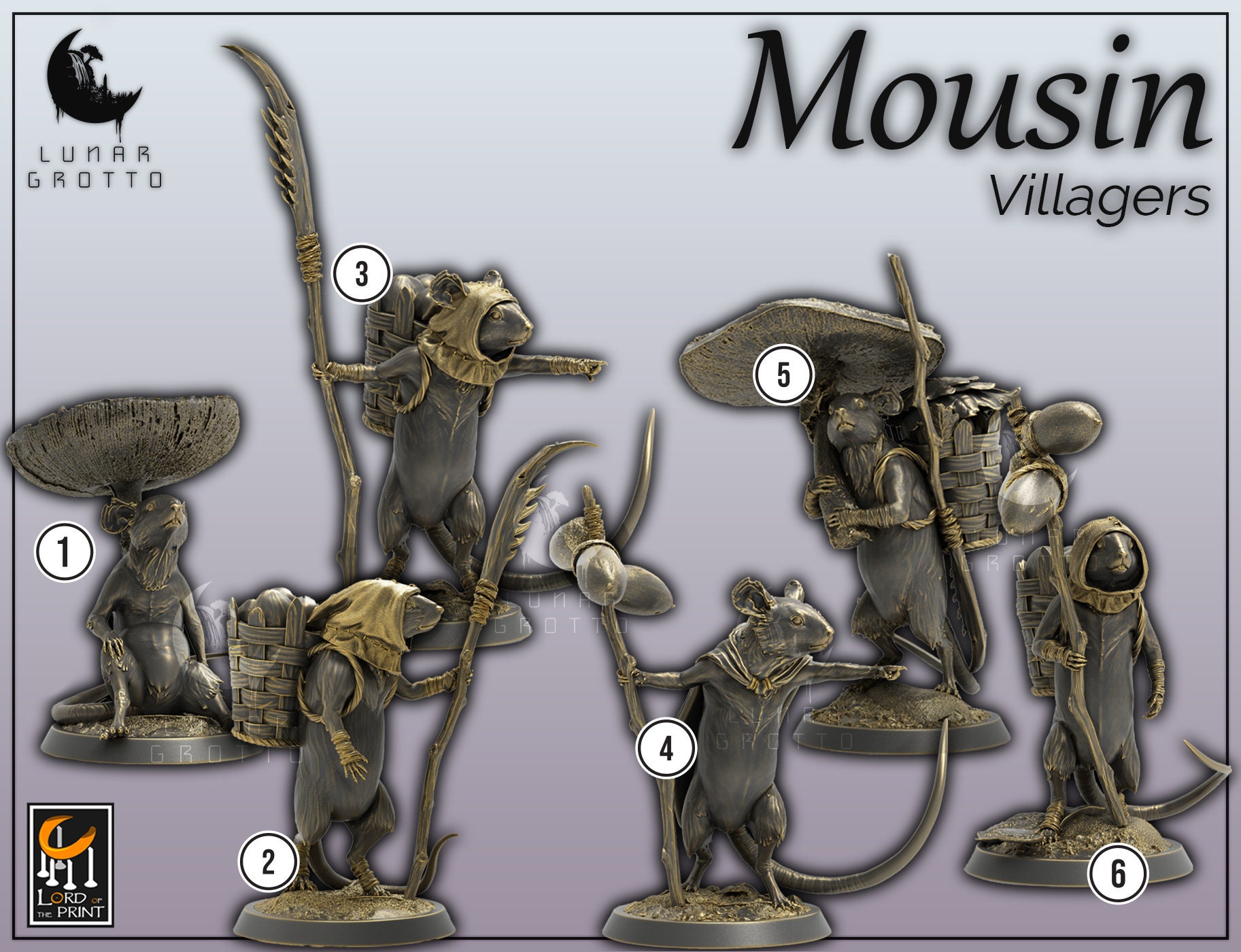 Mousin Villagers Unpainted 12K Resin Miniatures - Etsy