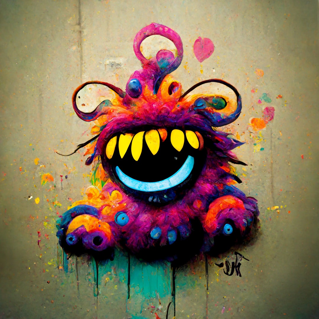Graffiti Monster, Digital Painting - Etsy