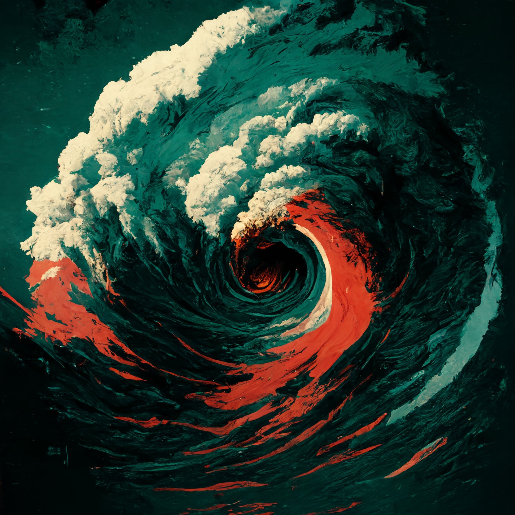 Cyclone of Waves, Digital Painting - Etsy