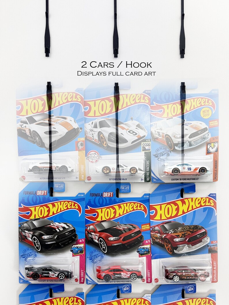 Diecast Car Display Hooks | Wall-safe, Hot Wheels Organizer | Wall ...