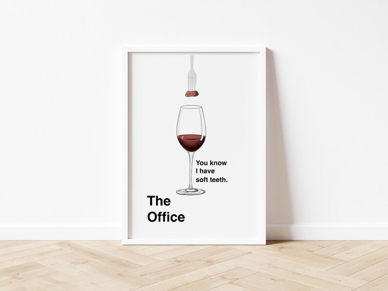 Michael Scott Dinner Party Wine Print, the Office TV Show Art, Digital ...