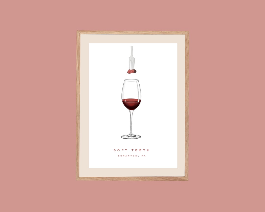 The Office TV Show Art Michael Scott Dinner Party Wine Soft Teeth ...