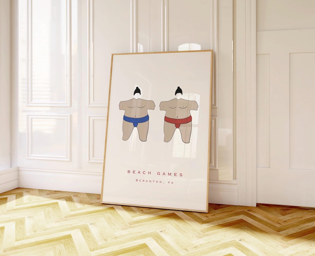 The Office TV Show Beach Games Print, Michael Scott, Jim Halpert ...