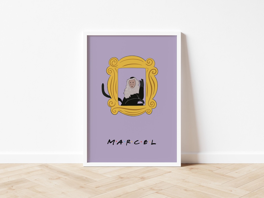 Friends Poster, Marcel Monkey Wall Art, Ross Geller Pet, Digital ...