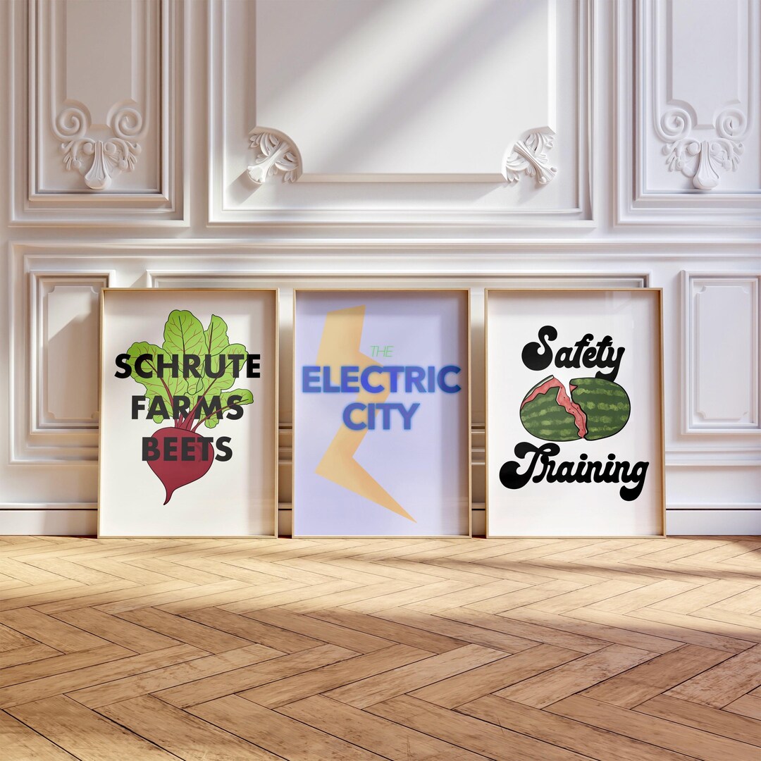 The Office TV Show Set of 3 Prints, Dwight Schrute Beet Far, Michael ...
