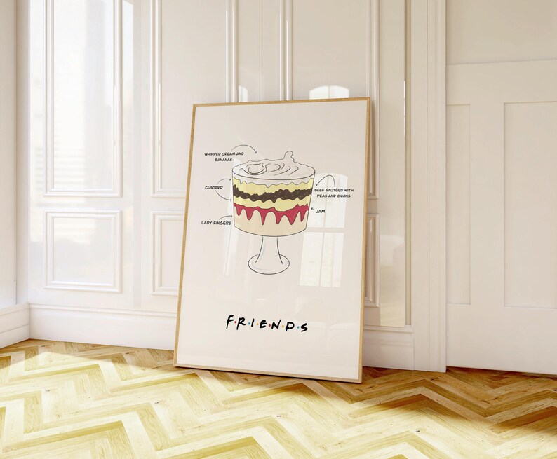 Friends TV Show Art Printable - English Trifle Rachel Green - Digital ...