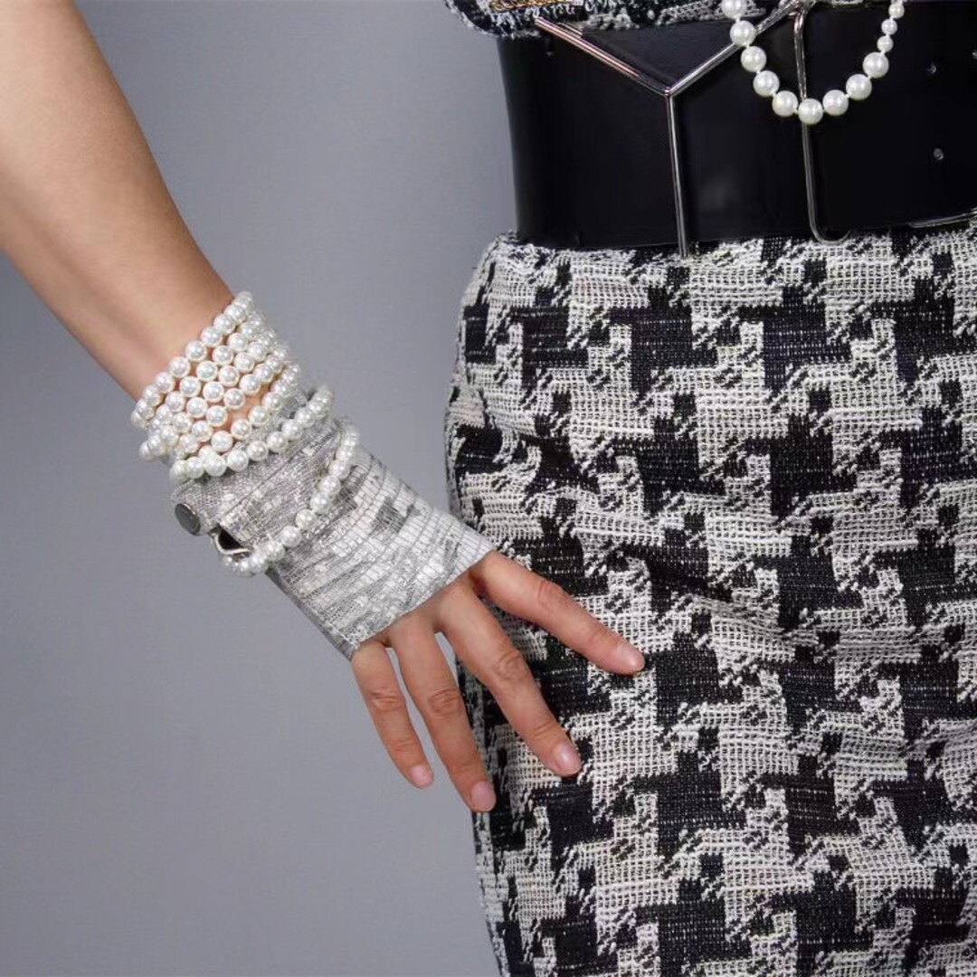 Pure Sheepskin White Lizard Animal Print Fingerless Ultrashort - Etsy