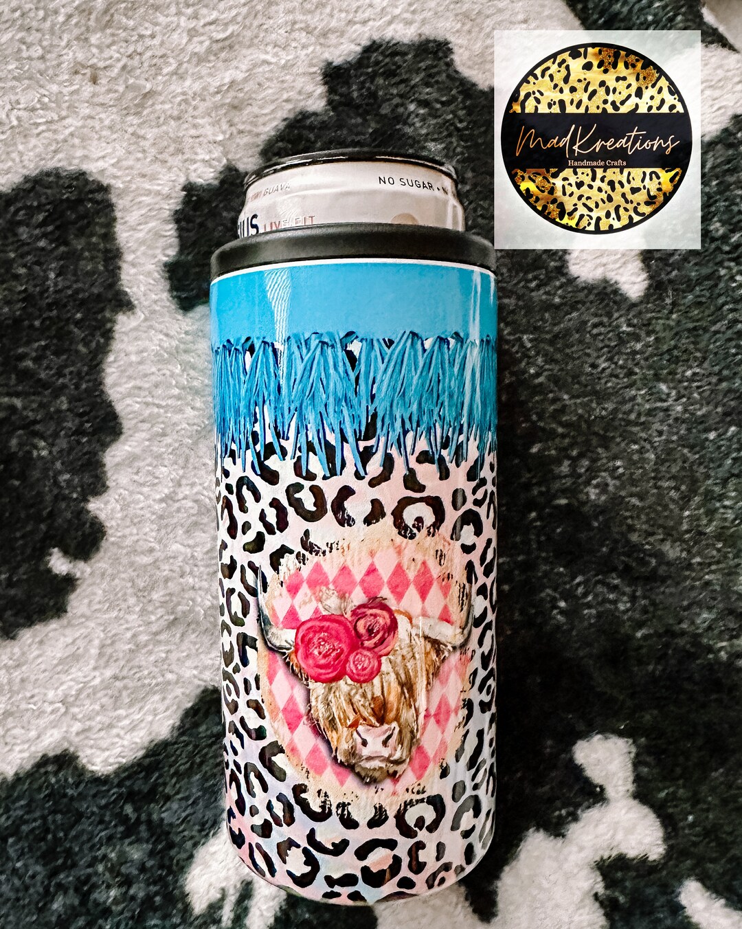 Highland Cow Fringe Koozie - Etsy