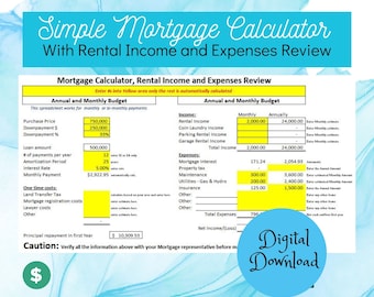 Rental Income Calculator - Etsy