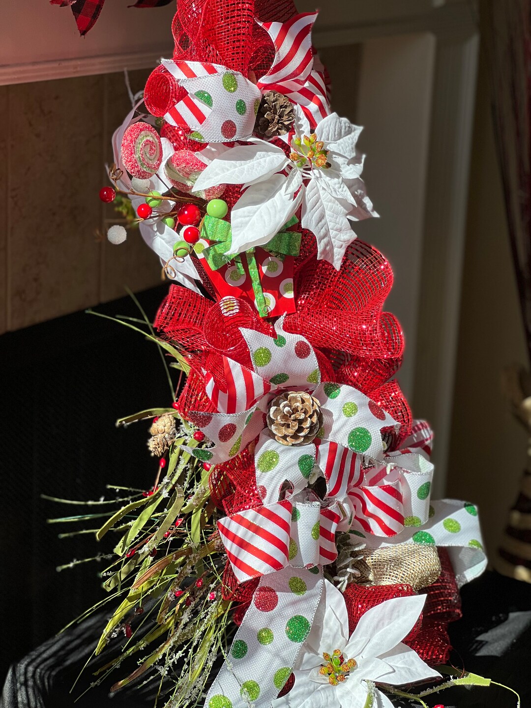 Topsy Turvy Elf Swag, Elf Christmas Swag, Front Door Wreath, Large ...