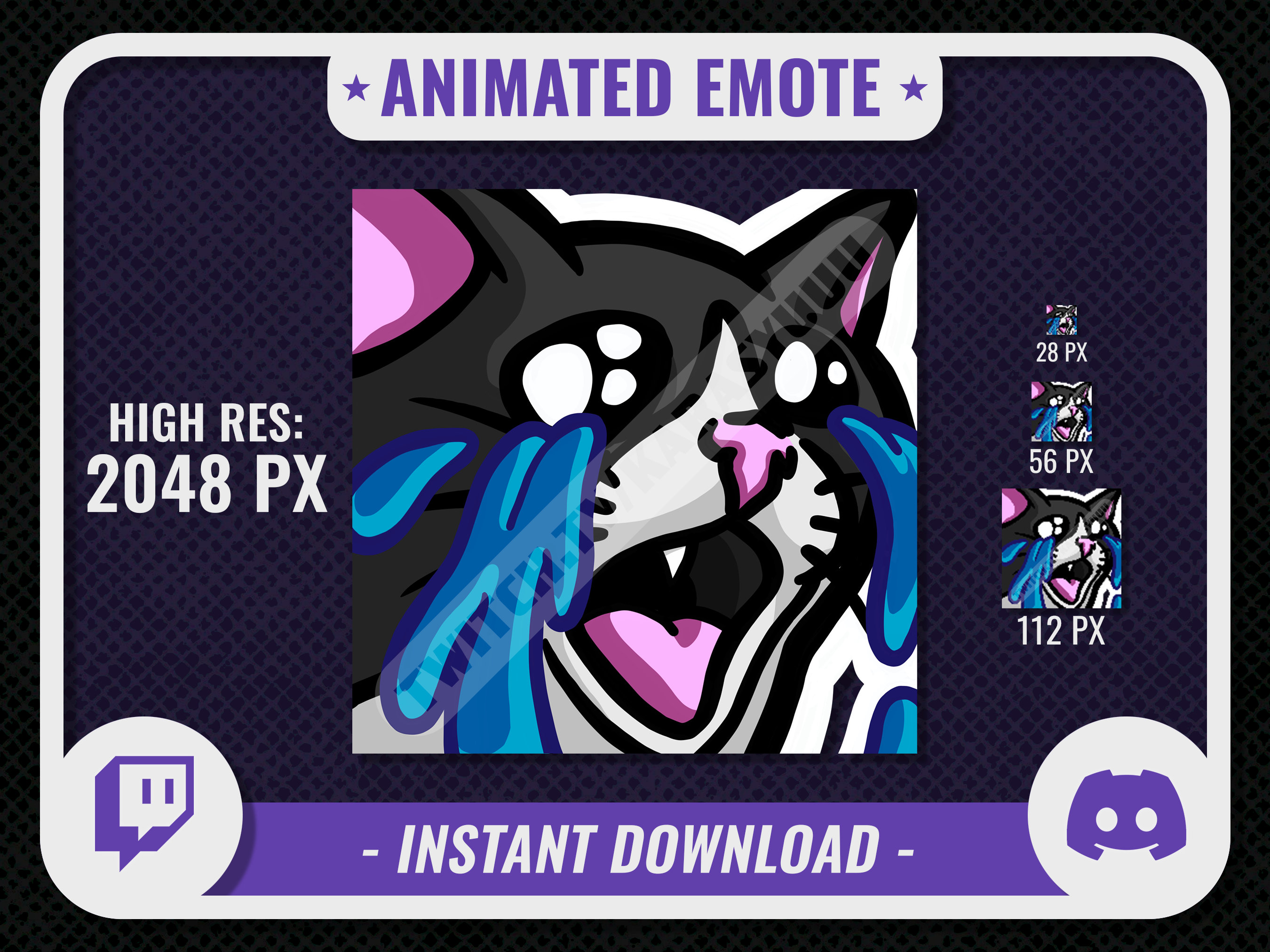 Twitch/discord Emote - CRYING CAT (animated) - Etsy