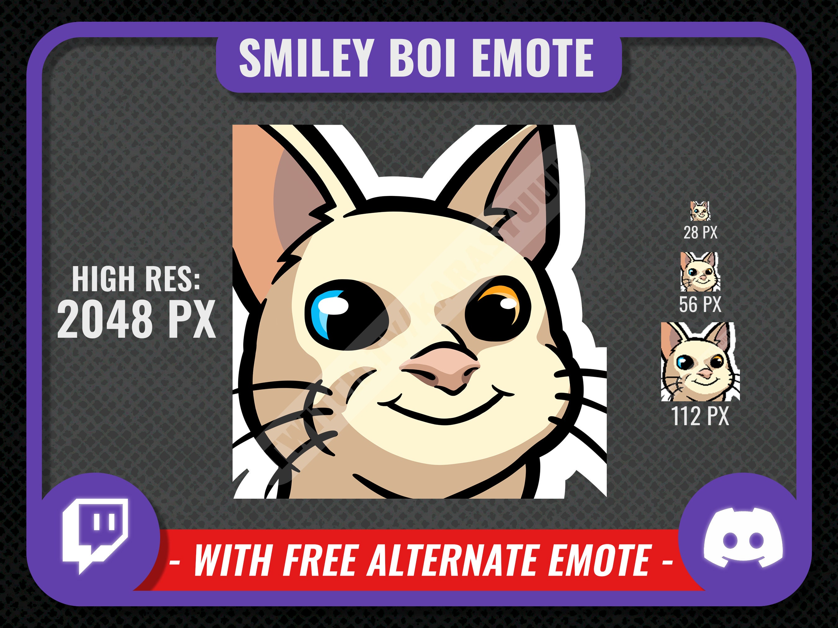 Twitch/discord Emote - SMILEY BOI (with FREE Alternate Emote) - Etsy