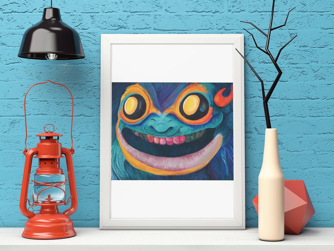 Water Spirit Yokai, Ghibli Inspired, Totoro Inspired, Vibrant Art Print ...