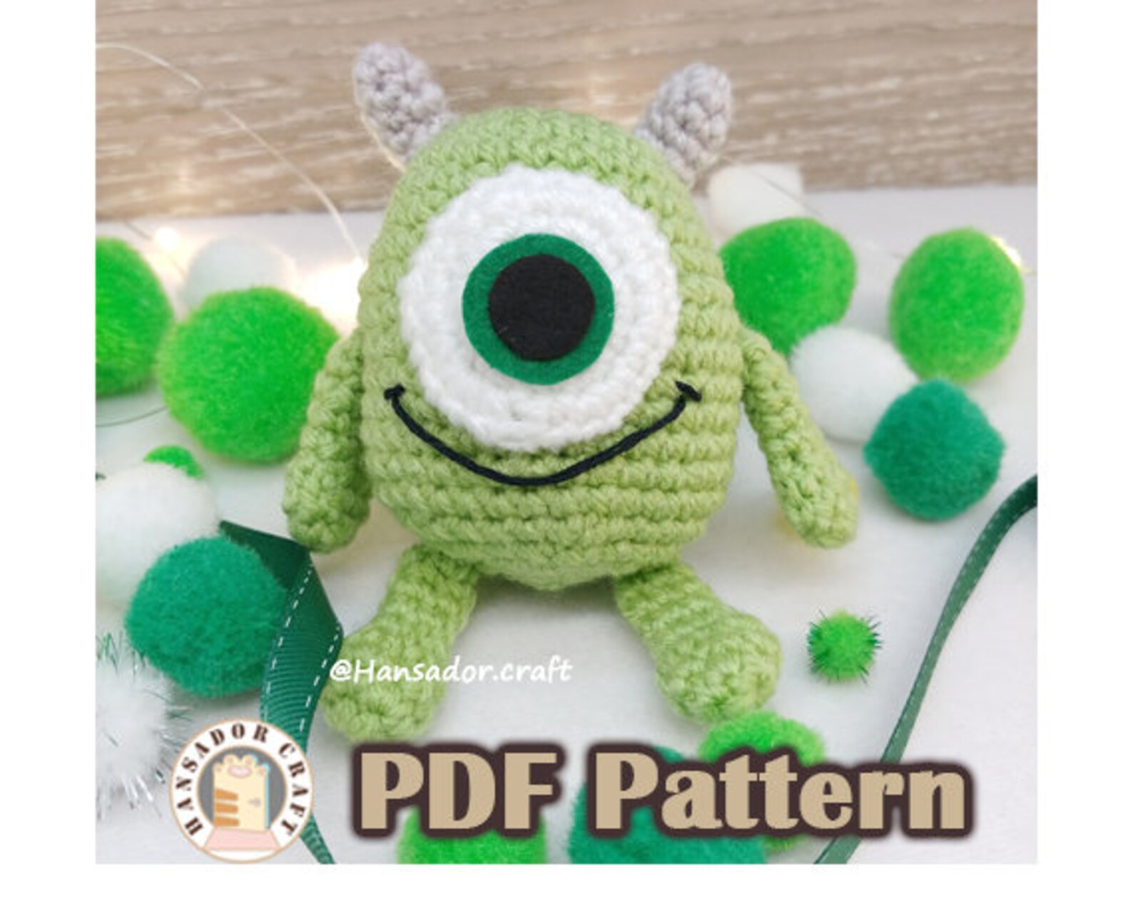 Crochet Pattern Mike Wazowski Amigurumi Mike Wazowski Pattern - Etsy ...