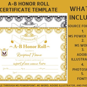 Certificate of Completion AB Honor Role, Black AB Honor Roll ...