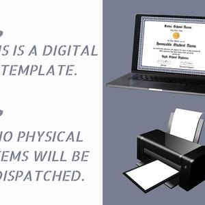 High School Diploma Template for Homeschooling, Fake Home School ...