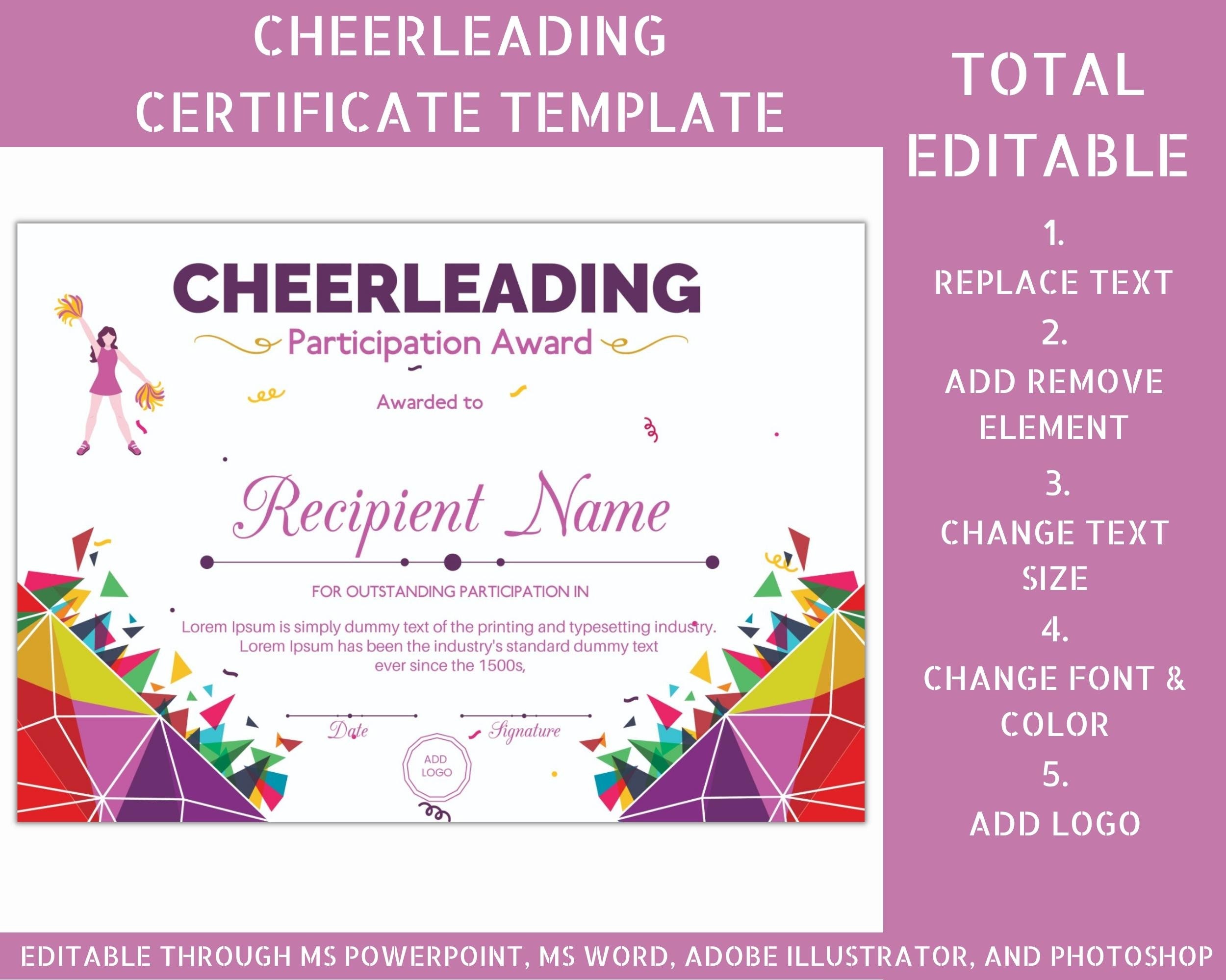 Certificate of Cheerleading, Cheerleading Certificate and Coach ...
