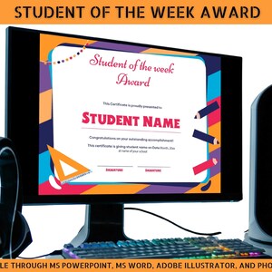 Student of the Week Award, Student of the Week Template, Student of the ...