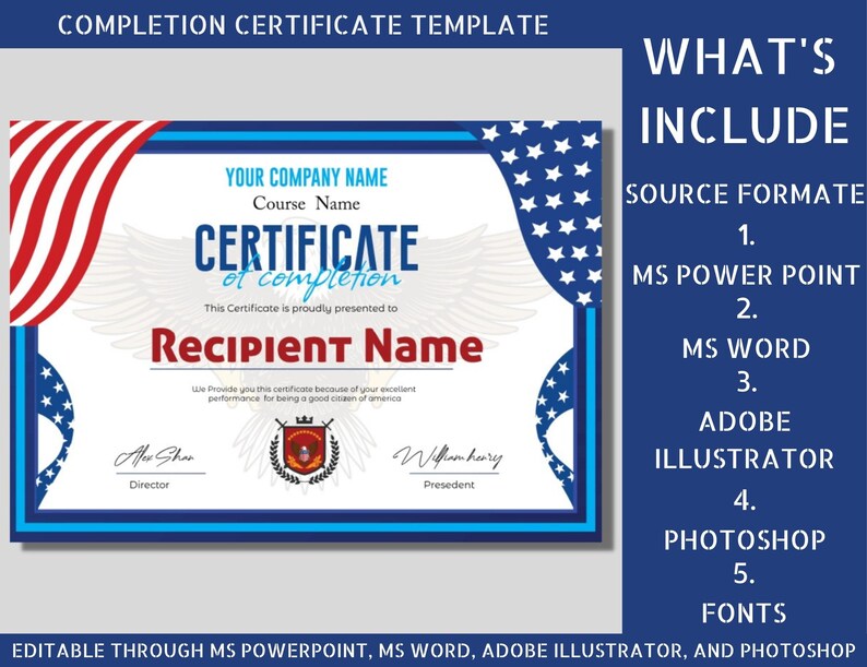 Completion Certificate, Certificate of Completion Template, Certificate ...