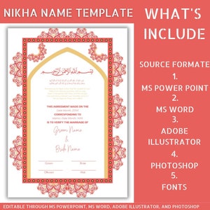 Nikah Certificate Digital Download, Custom Nikkah Nama, Islamic Wedding ...