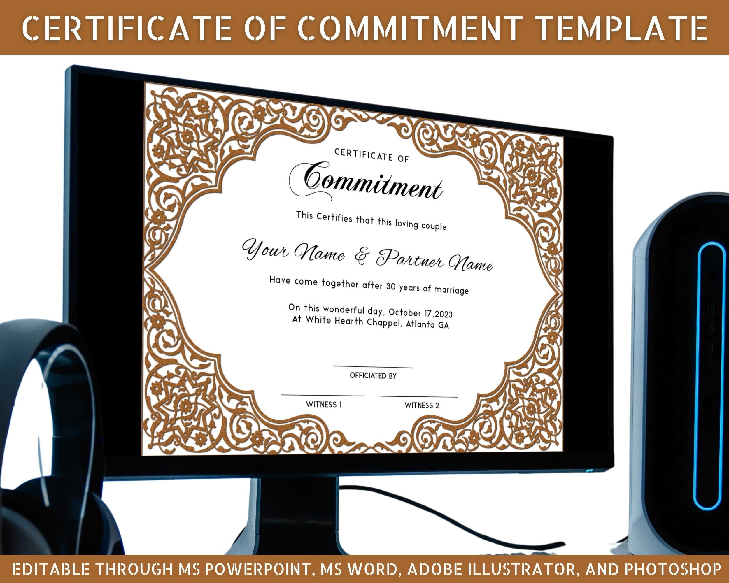Printable Commitment Certificates